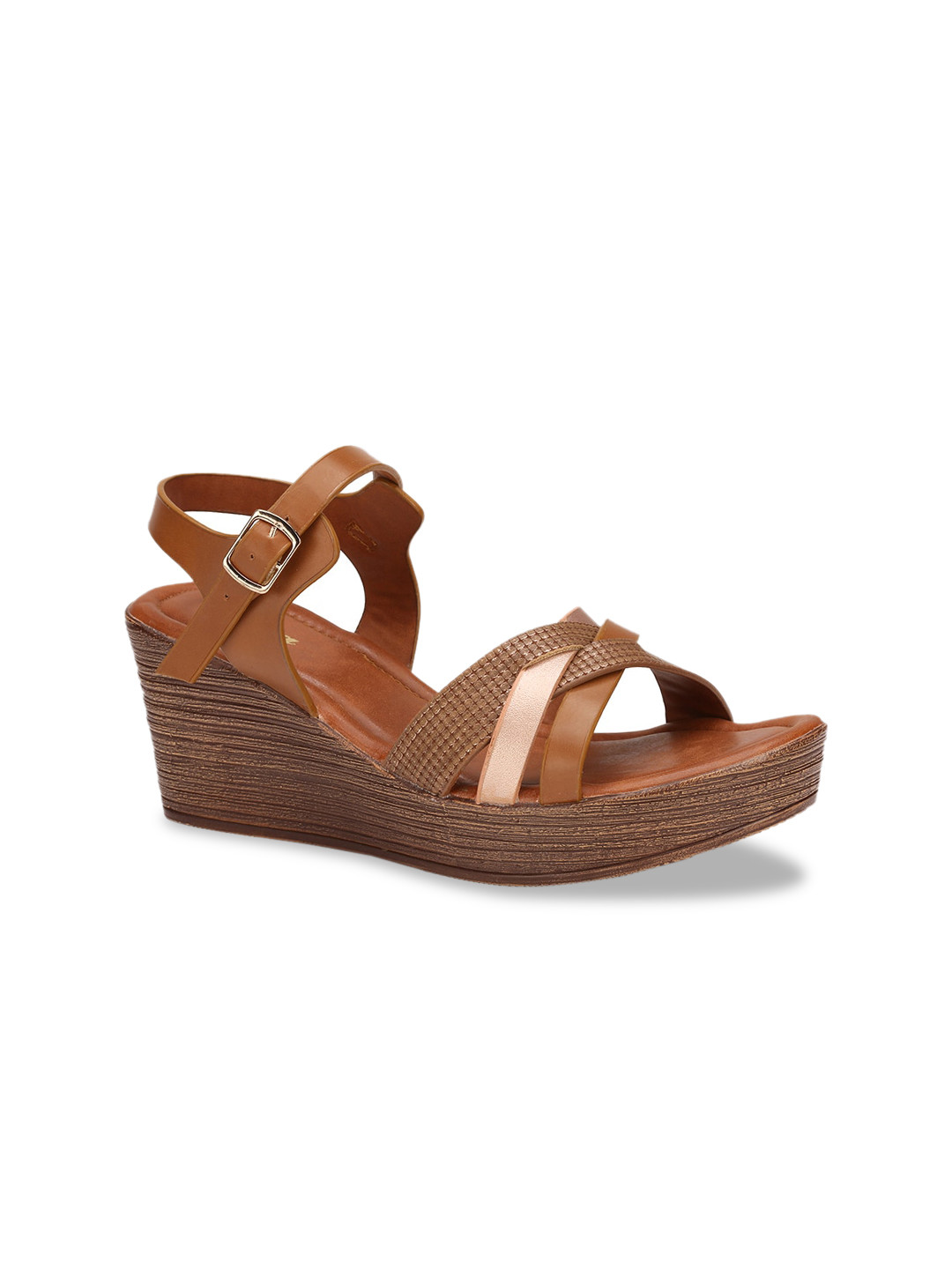 Buy Bata Women Brown Woven Design Wedges - Heels for Women 12425376 ...