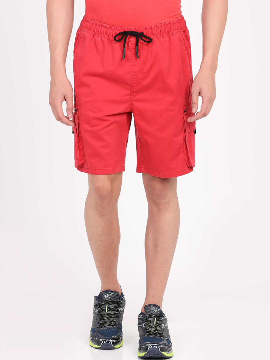 Buy Breakbounce Men Red Solid Regular Fit Cargo Shorts - Shorts for Men ...