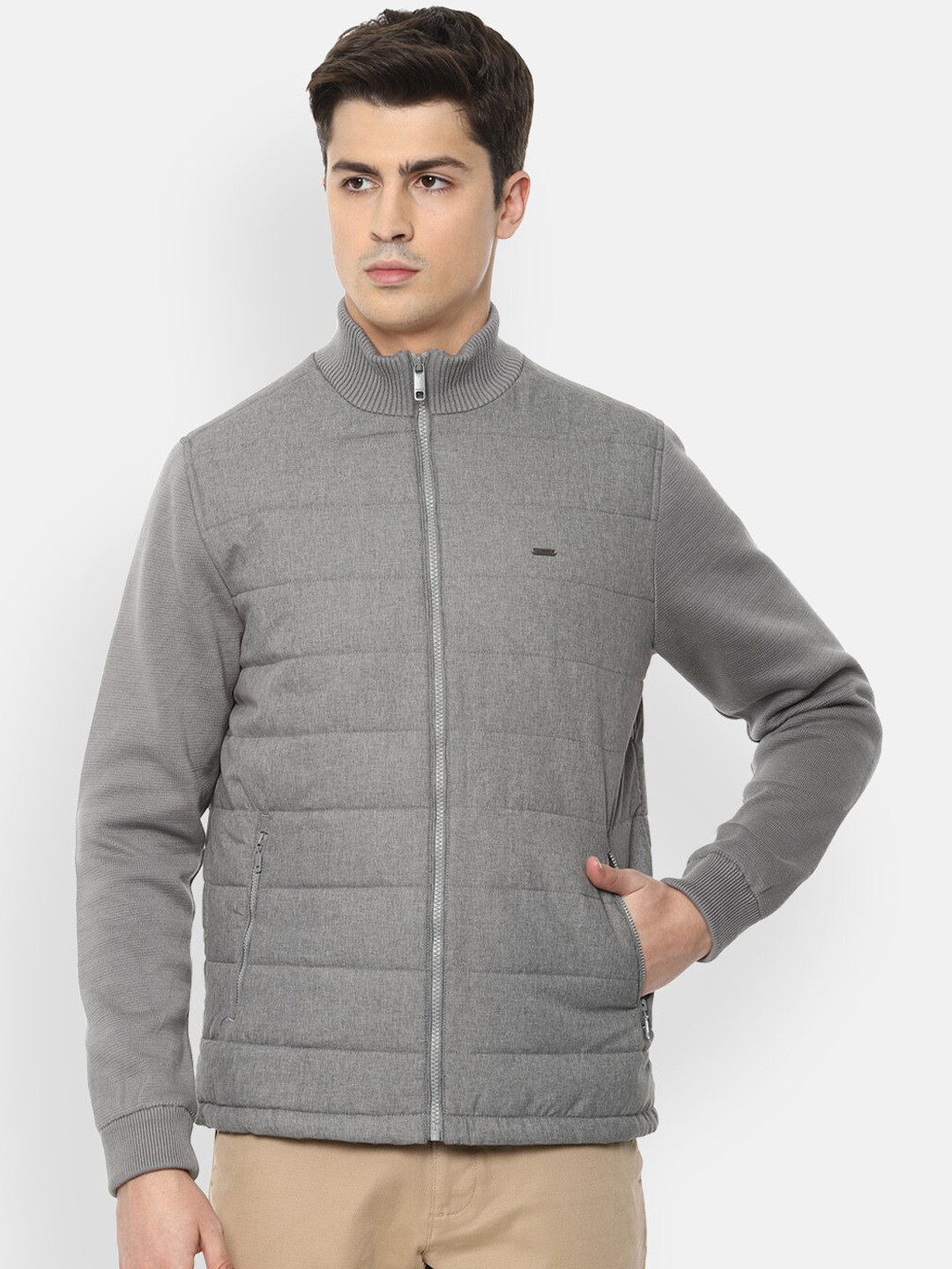 Buy Van Heusen Men Grey Solid Puffer Jacket - Jackets for Men 13467146 ...