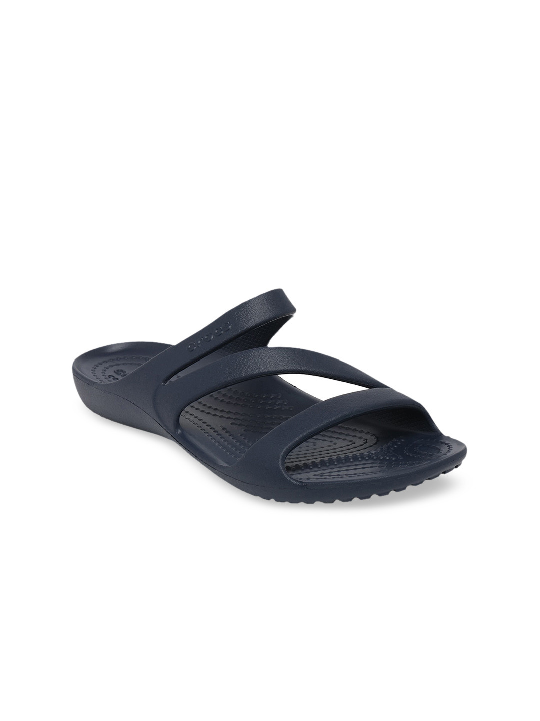 Buy Crocs Kadee Women Navy Blue Solid Comfort Sandals - Flats for Women ...