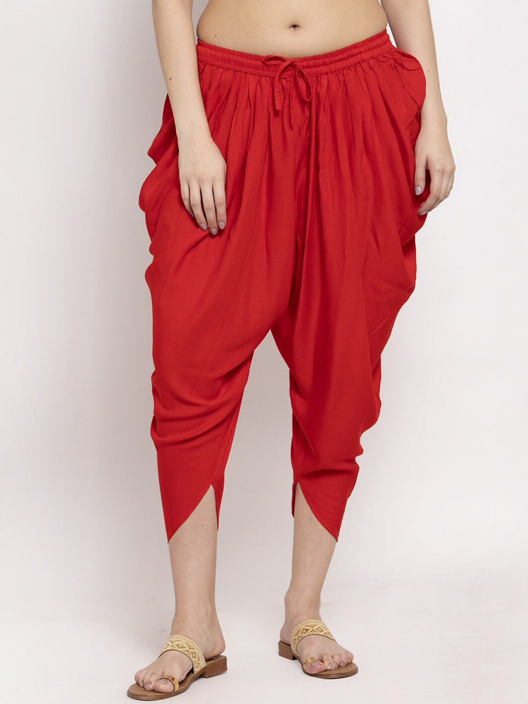 Buy Miaz Lifestyle Women Red Solid Dhoti Salwar - Dhotis for Women ...