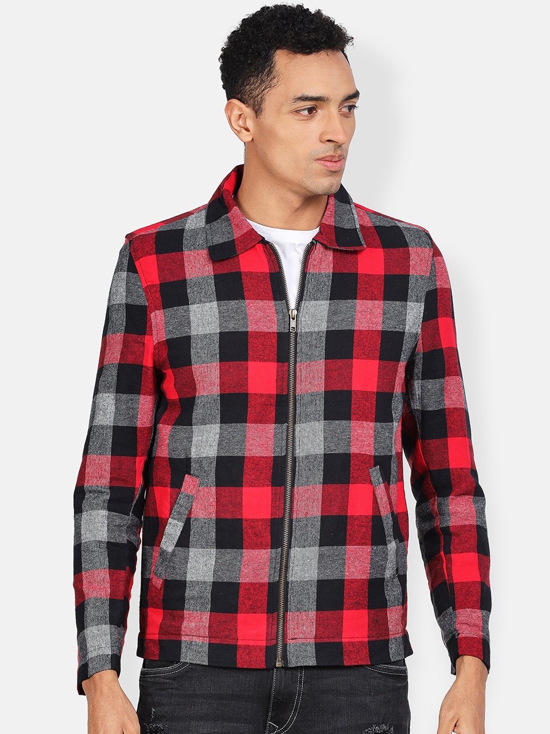 Buy Snitch Men Red Checked Tailored Jacket - Jackets for Men 13471720 ...