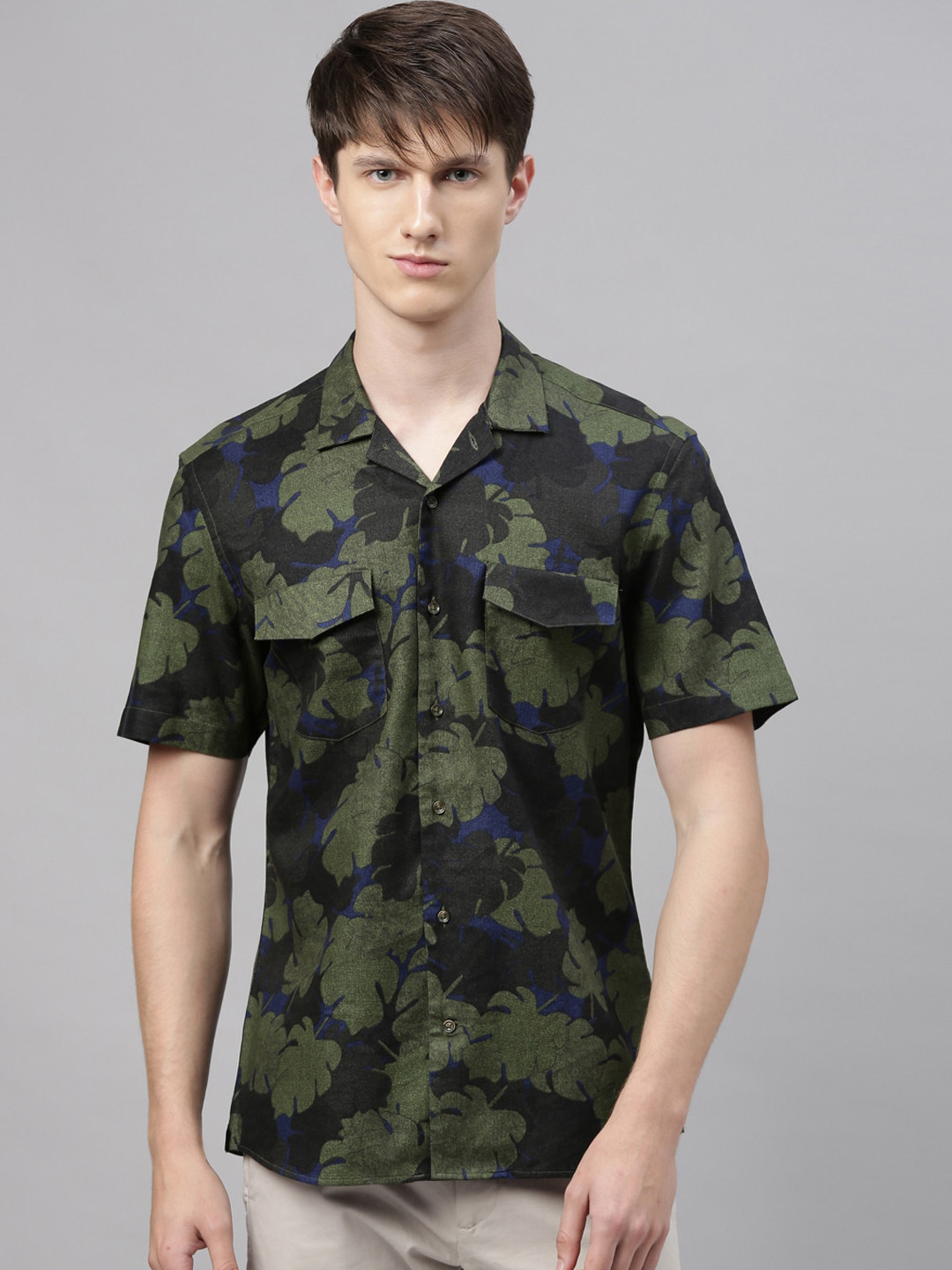 Buy RARE RABBIT Men Green Tailored Fit Printed Casual Shirt - Shirts ...