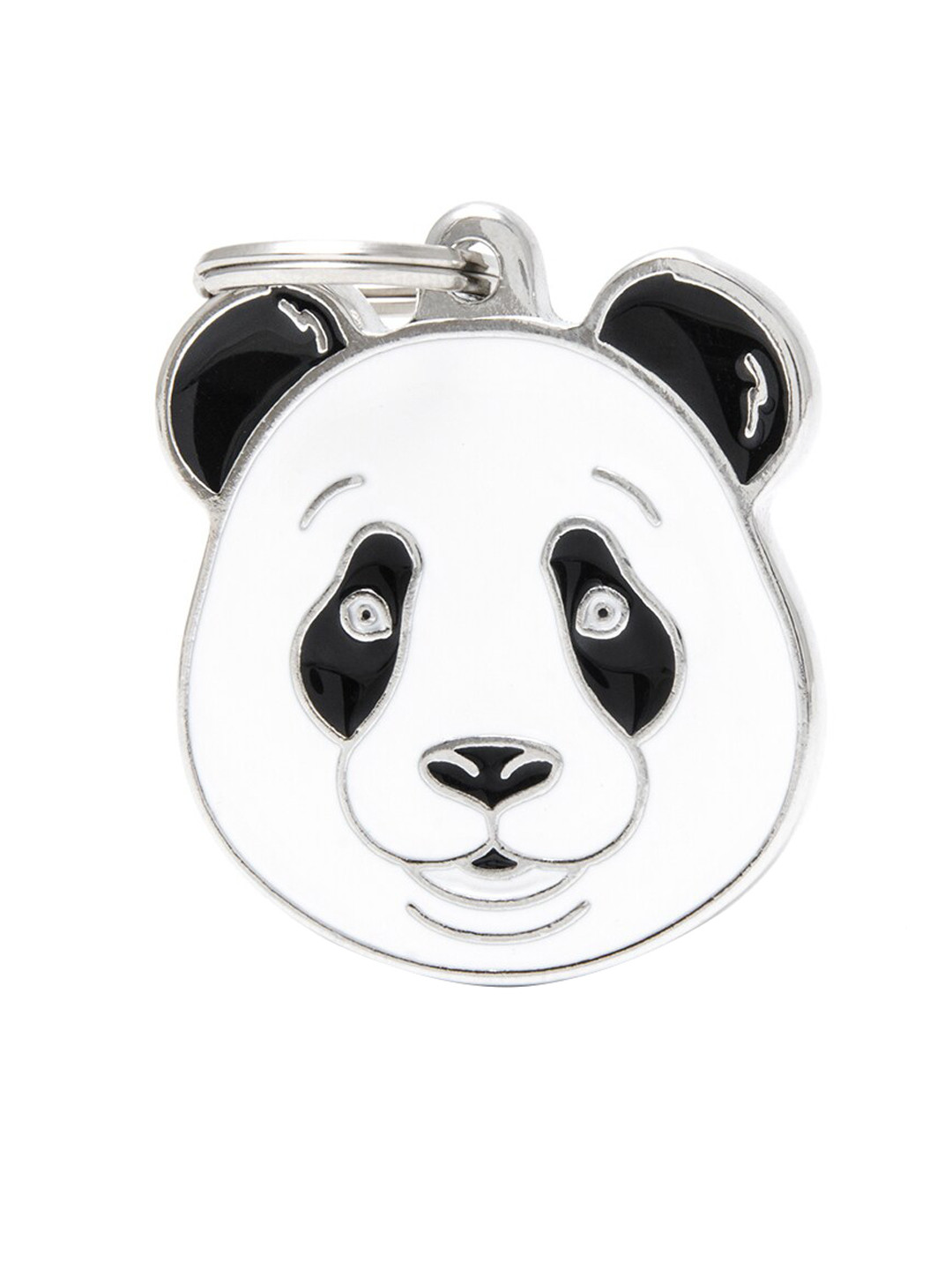 Buy PawsnCollars White & Black Panda Name Tag - Pet Name Tags for ...