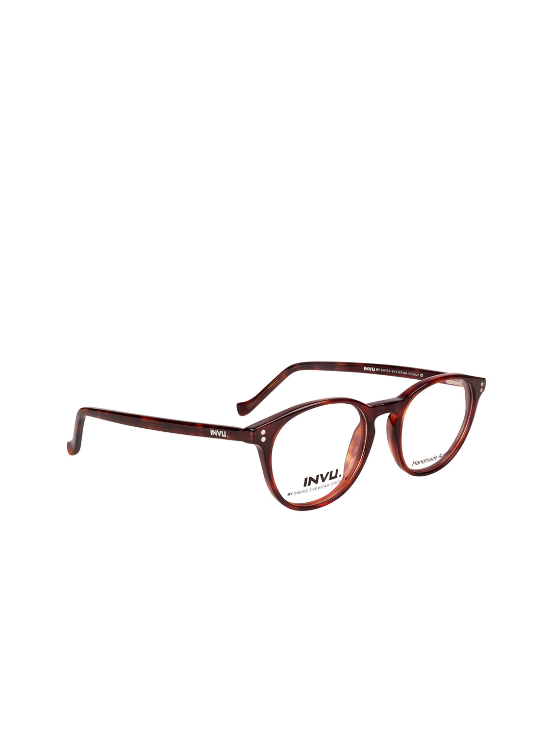 Buy INVU Unisex Brown Solid Full Rim Oval Frames A4018B - Frames for ...