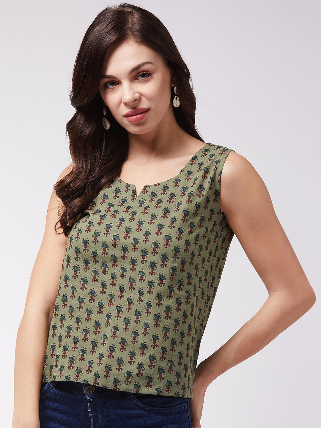 Buy InWeave Women Green Printed Top - Tops for Women 13497826 | Myntra