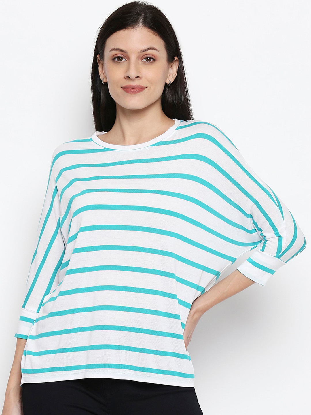 Buy People Women Green Striped Boxy Top - Tops for Women 13507144 | Myntra