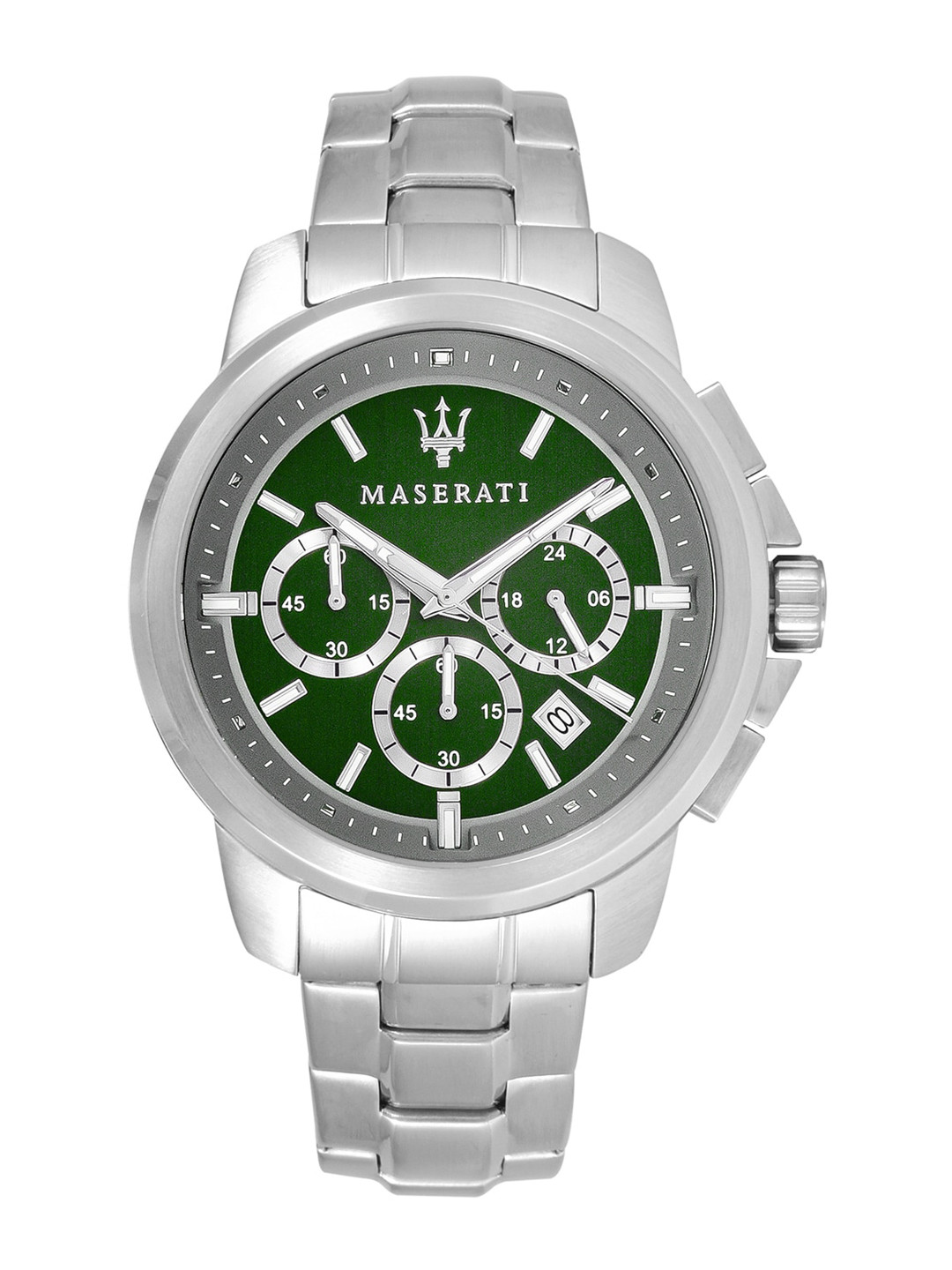 Buy Maserati Men Green & Silver Toned Chronograph Watch R8873621017 ...