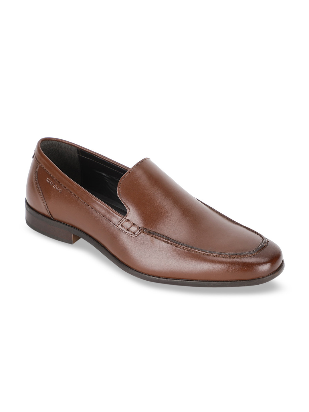Buy Red Tape Men Brown Solid Leather Slip On Shoes - Formal Shoes for ...