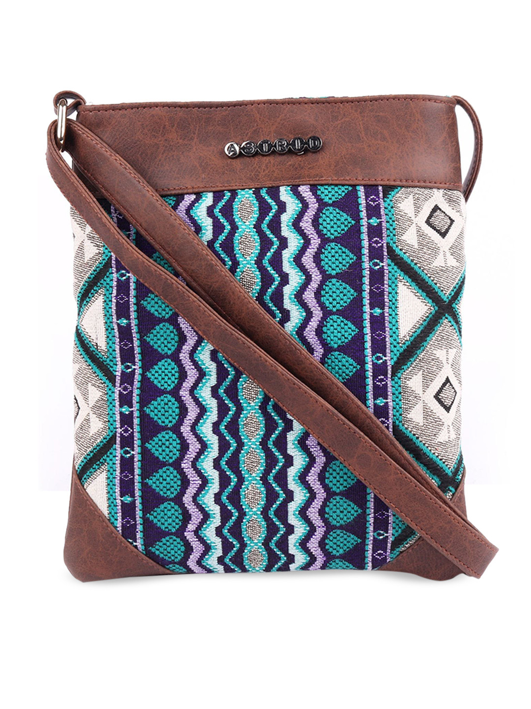 Buy ASTRID Blue Self Design Sling Bag - Handbags for Women 13528146 ...