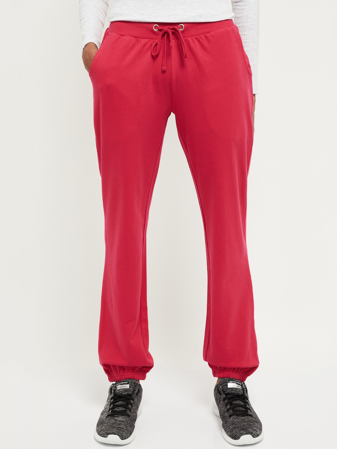 Buy Max Women Fuchsia Solid Joggers - Track Pants for Women 13559564 ...