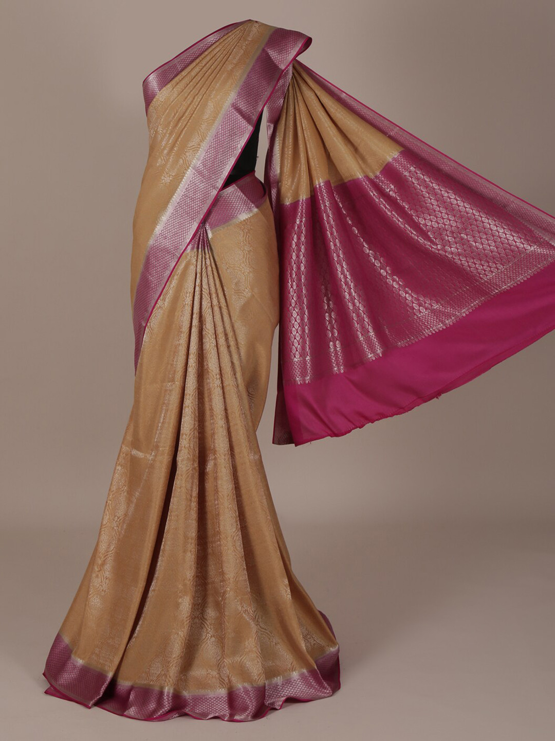 Buy Pothys Gold Toned Woven Design Pure Silk Saree - Sarees for Women ...