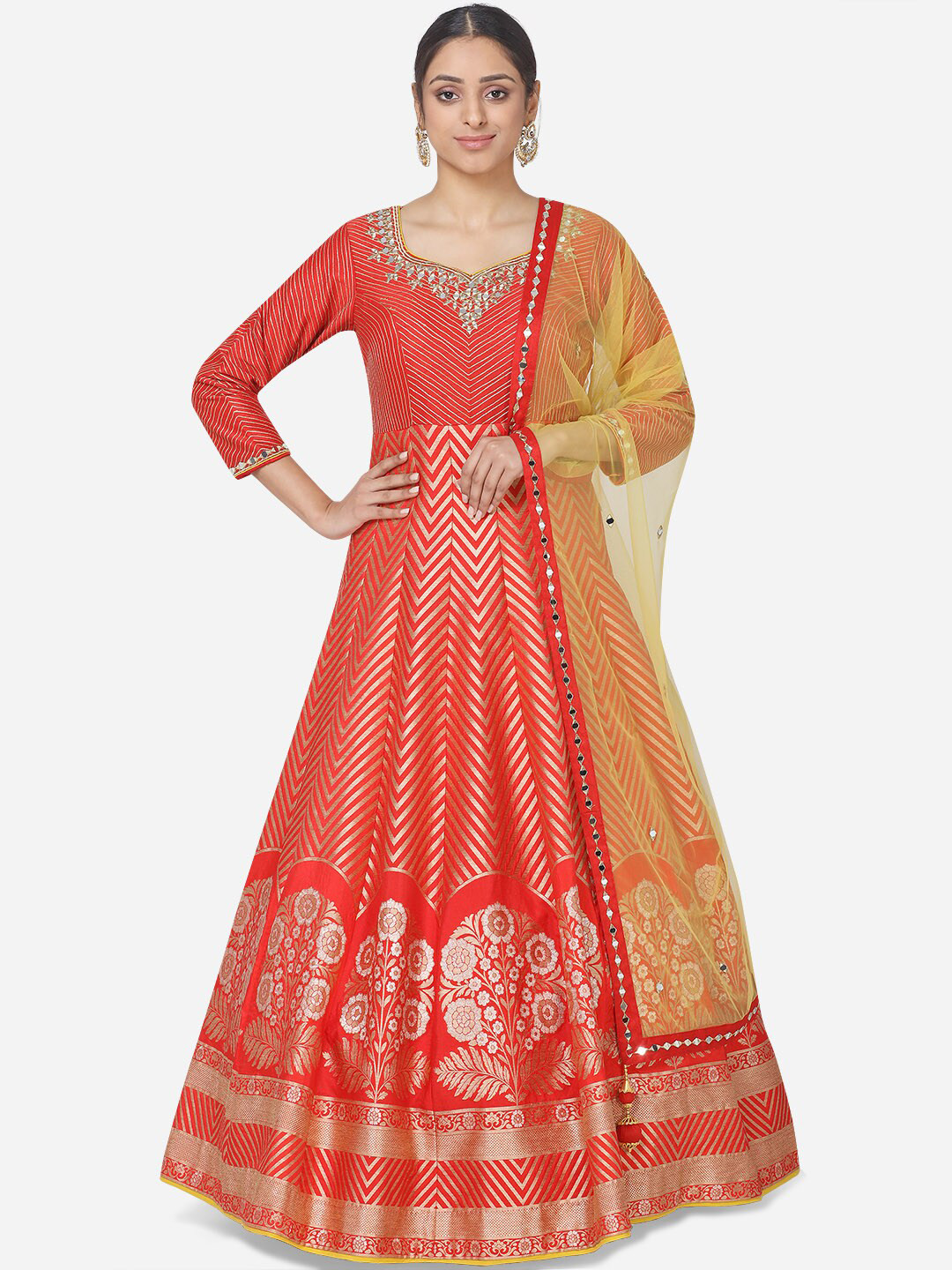 Buy BOMBAY SELECTIONS Women Red Embellished Maxi Dress - Dresses for ...
