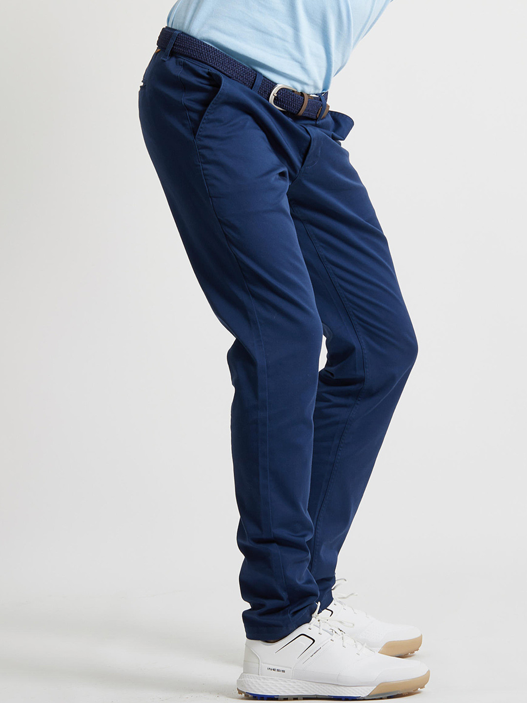 Buy Inesis By Decathlon Men Navy Blue Regular Fit Solid Golf Trousers ...