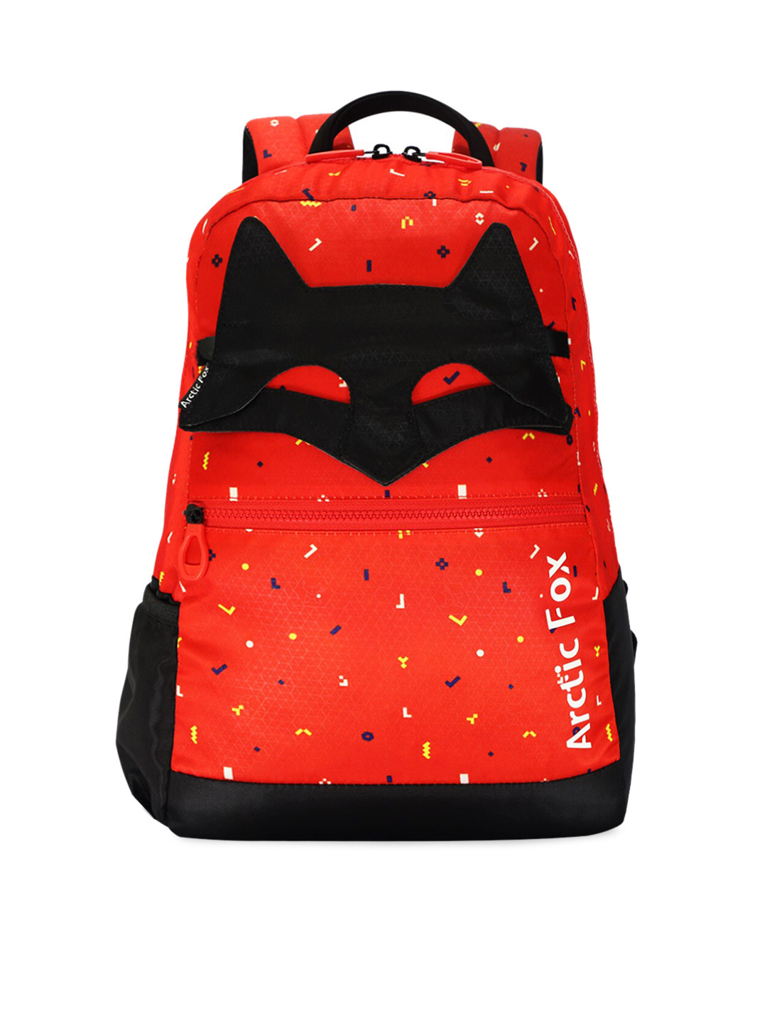 Buy Arctic Fox Unisex Red & Black Geometric Mask Fiery Backpack ...