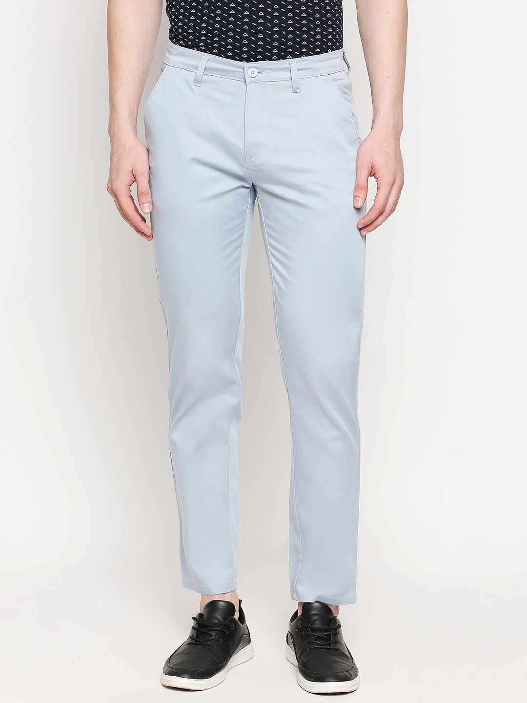 Buy Solemio Men Blue Slim Fit Solid Chinos - Trousers for Men 13399580 ...