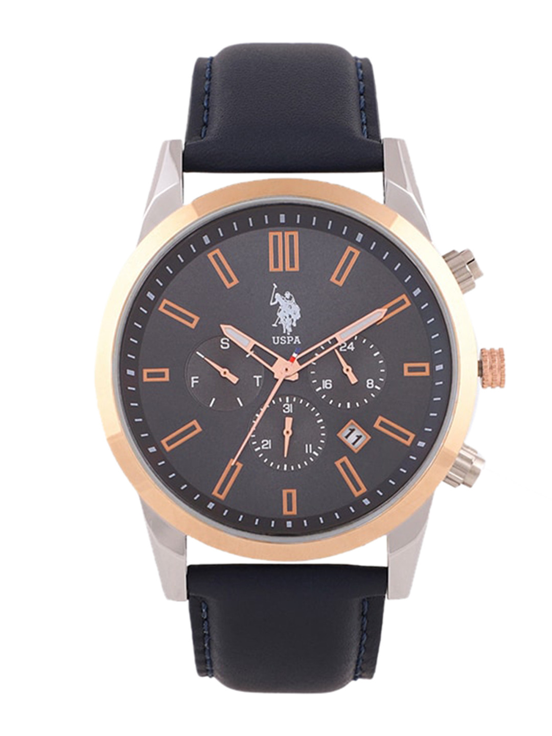 Buy U.S. Polo Assn. Men Navy Blue Analogue Leather Watch USWAT0023 ...