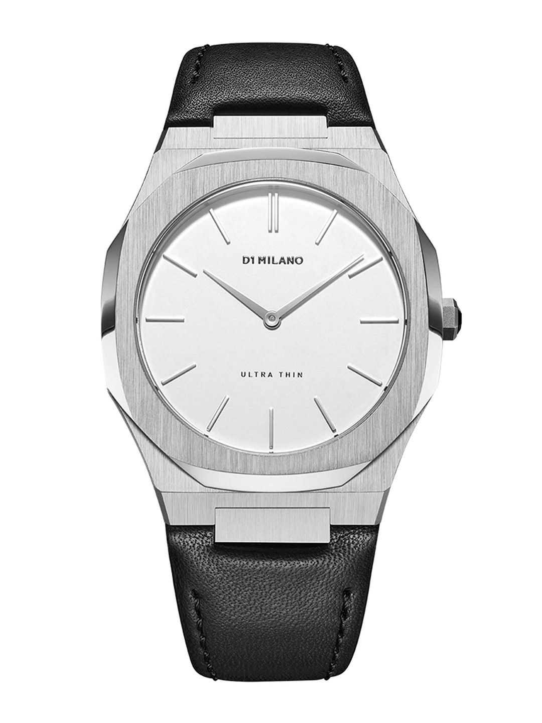 Buy D1 Milano Men Silver Ultra Thin Leather Eggshell White Dial ...