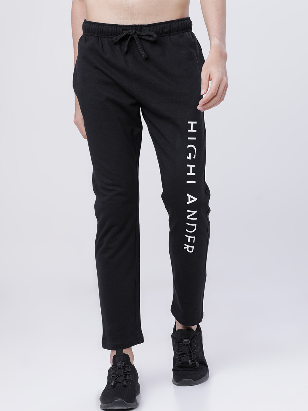 Buy HIGHLANDER Men Black Solid Slim Fit Track Pants - Track Pants for ...