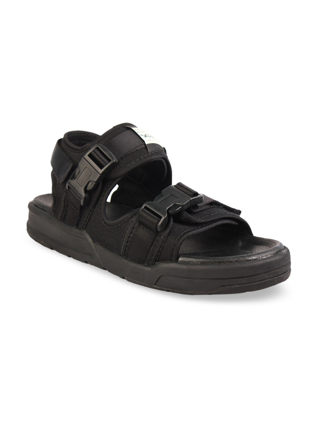 Buy Vento Men Black Solid Sports Sandals - Sports Sandals for Men ...