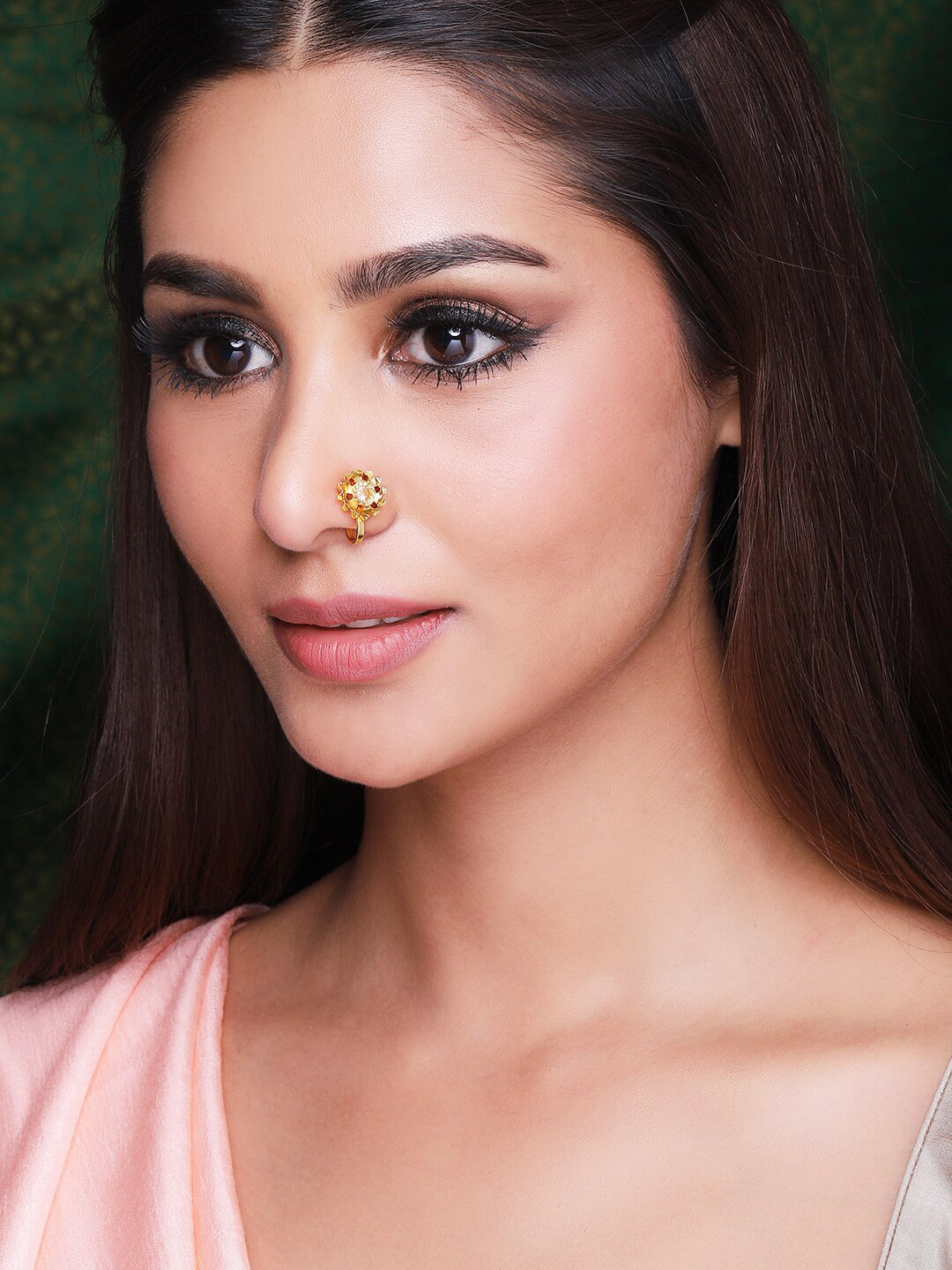 Buy Rubans 24K Gold Plated Handcrafted Filigree Nose Pin - Nosepin for ...