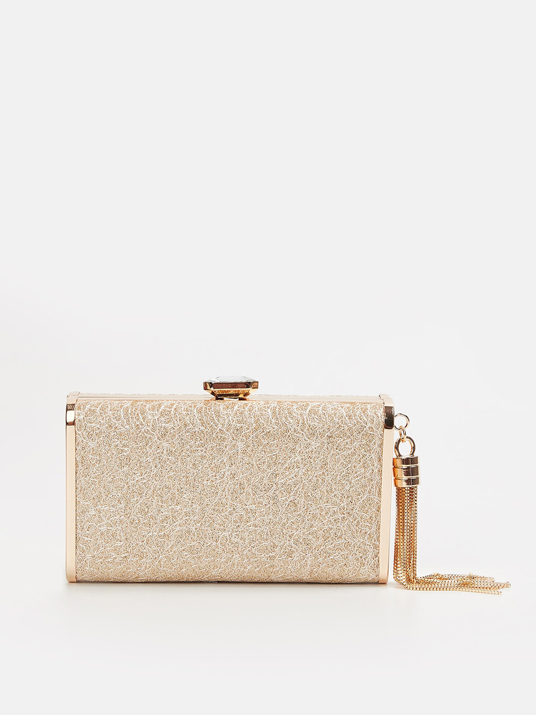 Buy CODE By Lifestyle Gold Toned Embellished Sling Bag - Handbags for ...