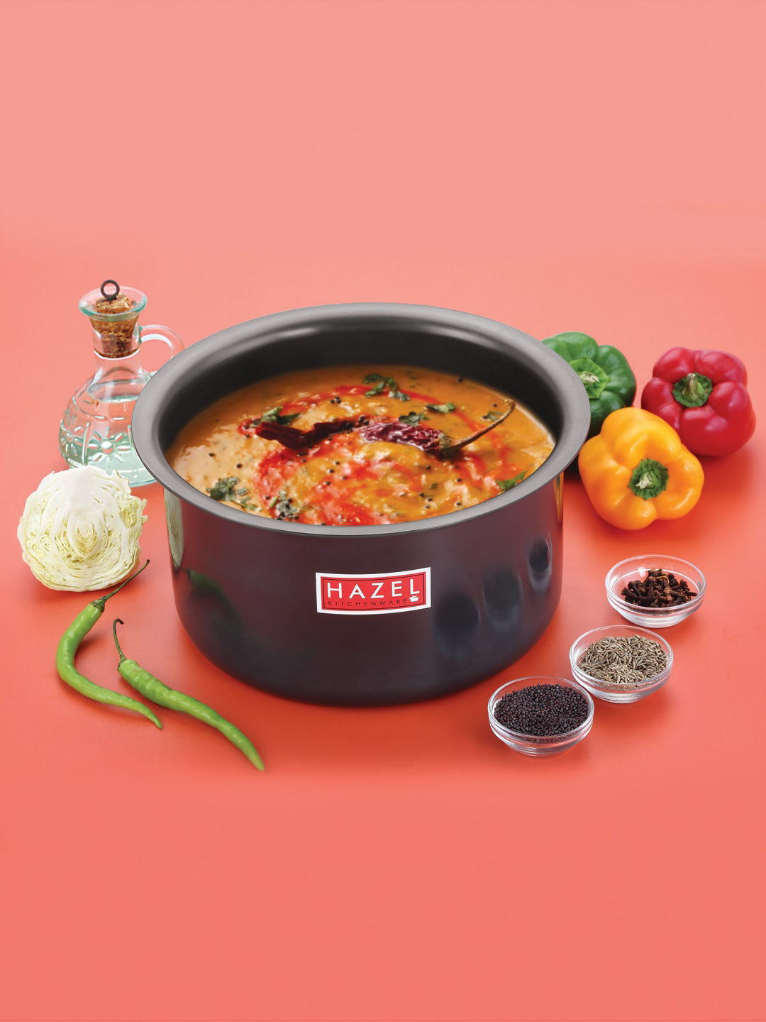 Buy HAZEL Black Solid Aluminium Anodized Boiling Vessel - Cookware for ...