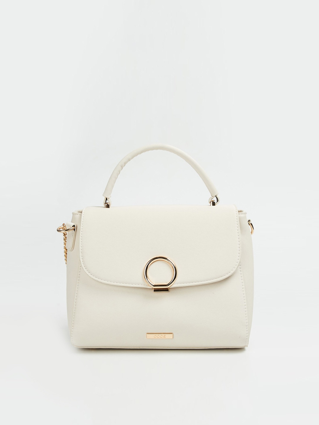 Buy CODE By Lifestyle Off White Solid Satchel - Handbags for Women ...