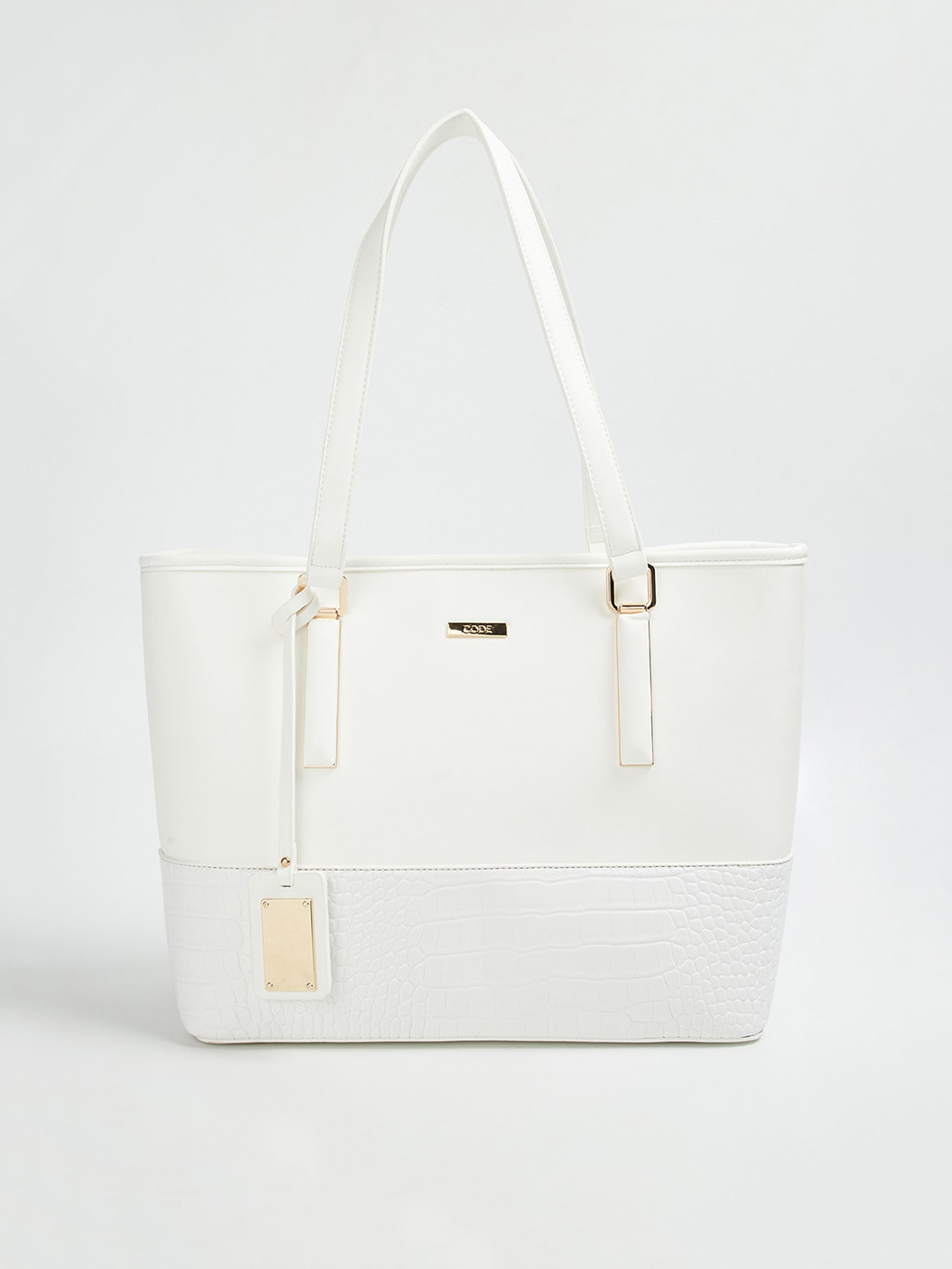 Buy CODE By Lifestyle White Solid Shoulder Bag - Handbags for Women ...