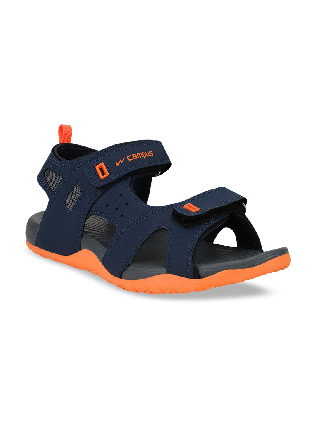 Buy Campus Men Navy Blue & Orange Comfort Sandals - Sports Sandals for ...