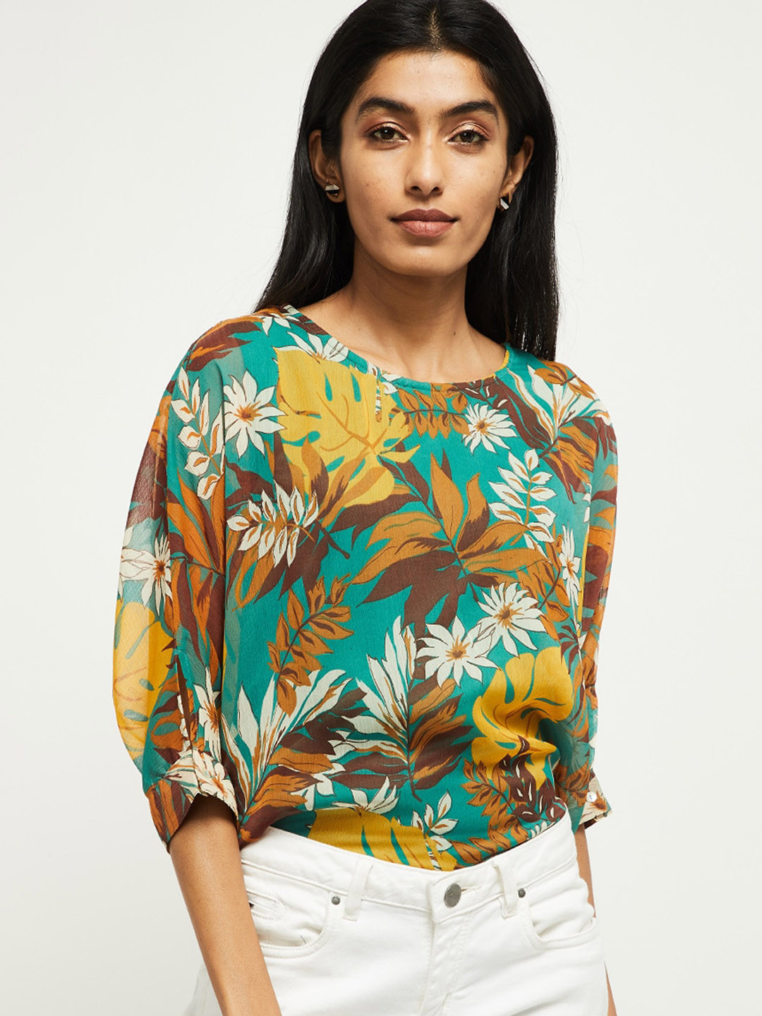 Buy Max Women Green Printed Top - Tops for Women 13599106 | Myntra