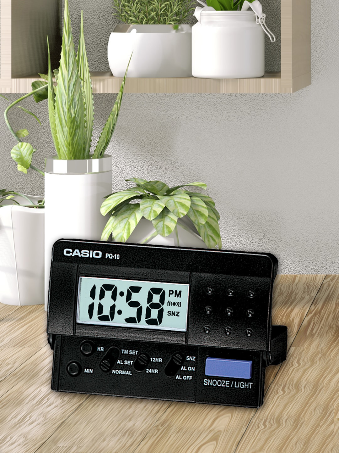 Buy CASIO Black Rectangle Solid Digital Alarm Clock - Clocks for Unisex ...