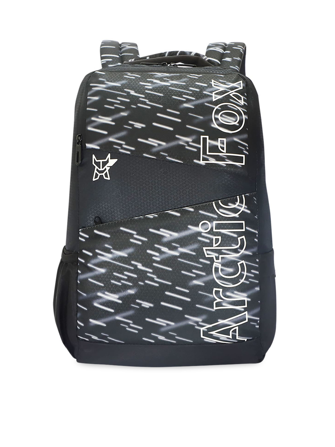 Buy Arctic Fox Unisex Black & Grey Brand Logo Backpack - Backpacks for ...