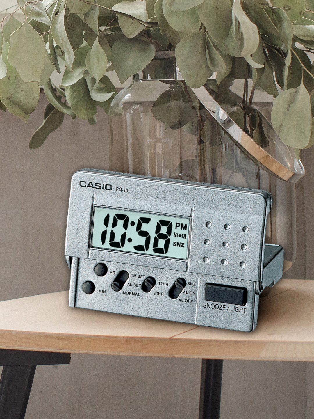 Buy CASIO Grey & Black Rectangle Solid Digital Table Clock - Clocks for ...