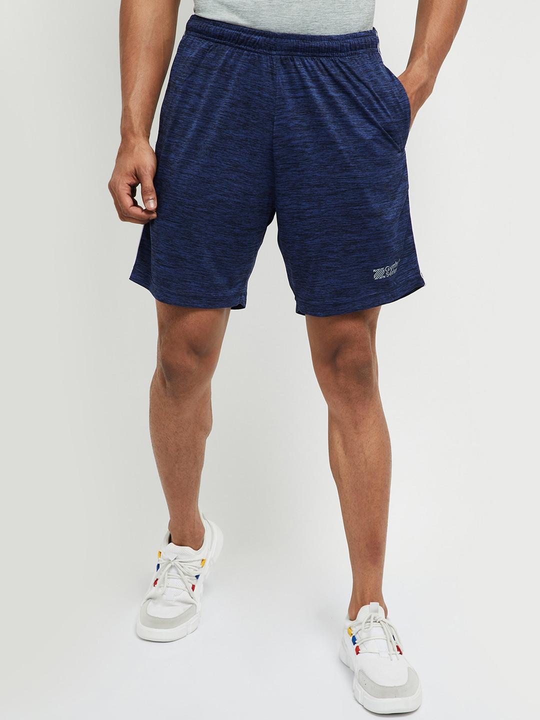 Buy Max Men Navy Blue Solid Regular Fit Sports Shorts - Shorts for Men ...