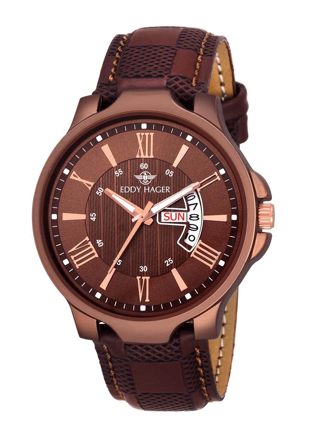 Buy EDDY HAGER Men Brown Analogue Watch Eddy Hager 164 Brown - Watches ...