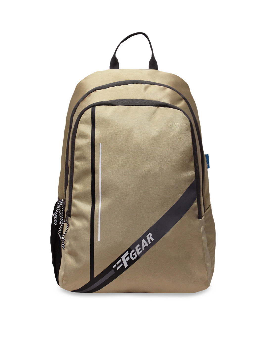 Buy F Gear Unisex Beige & Black Brand Logo Contrast Detail Backpack ...