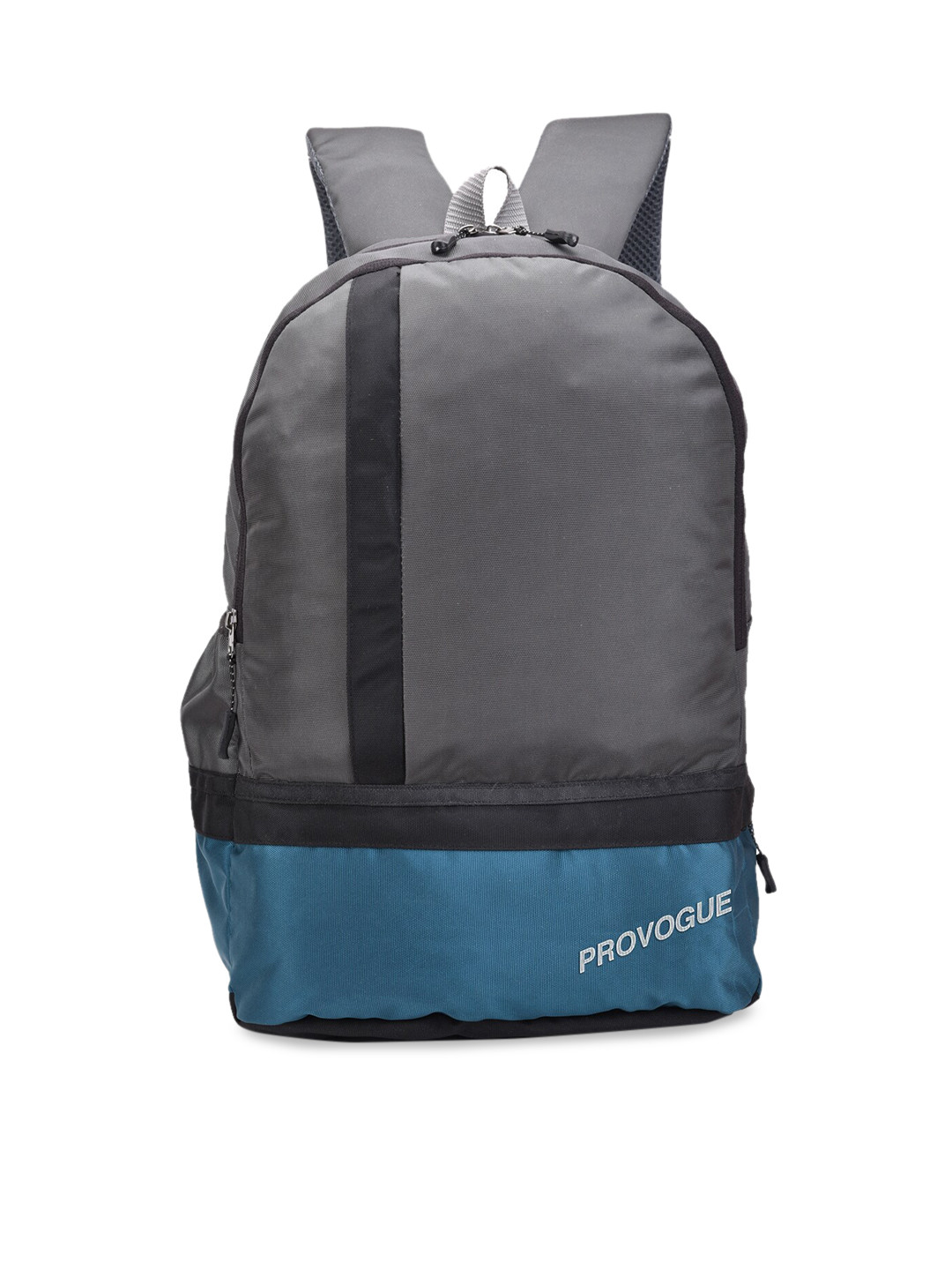 Buy Provogue Unisex Grey & Blue Brand Logo Backpack - Backpacks for ...