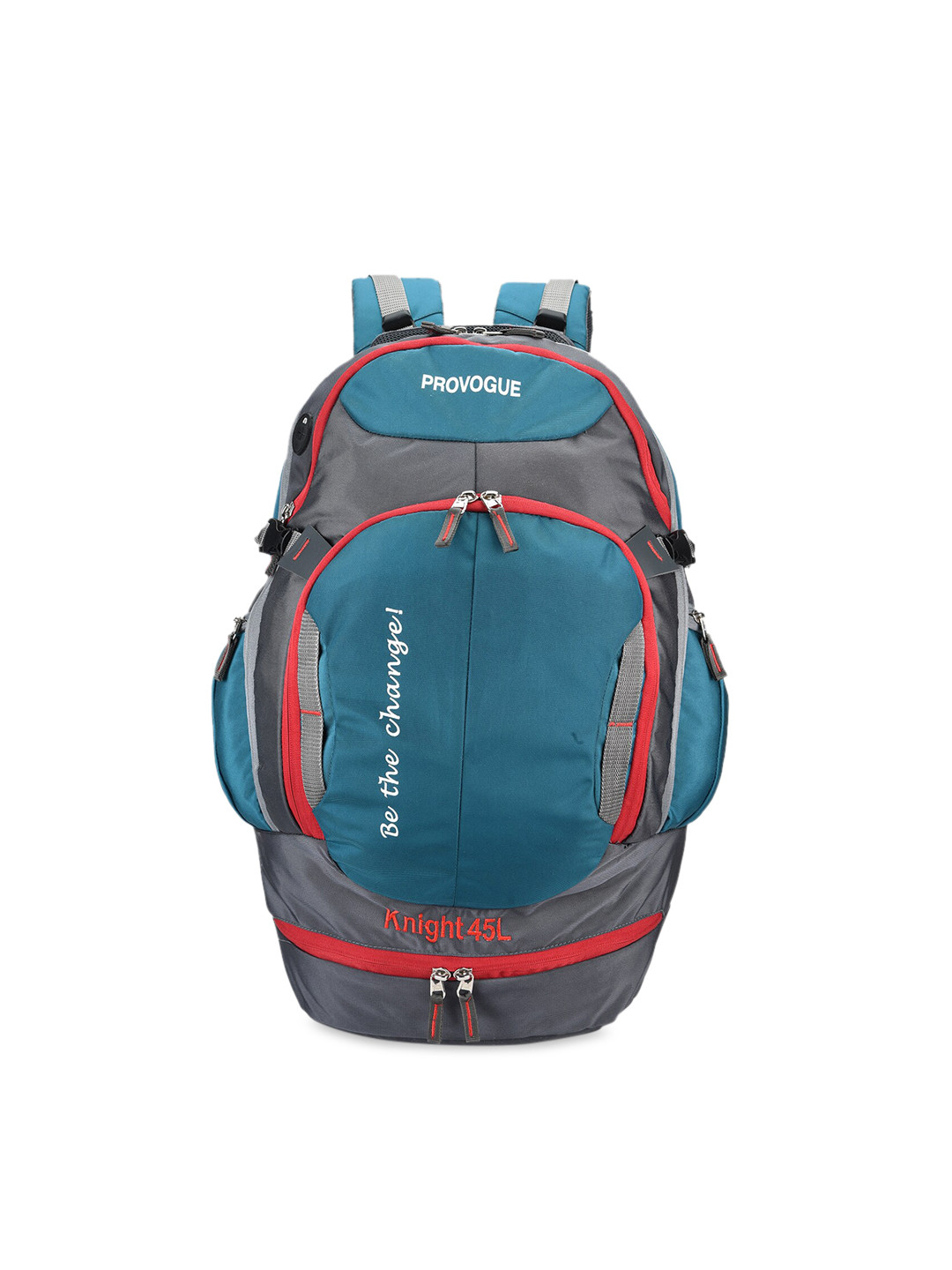 Buy Provogue Unisex Grey & Blue Brand Logo Backpack - Backpacks for ...