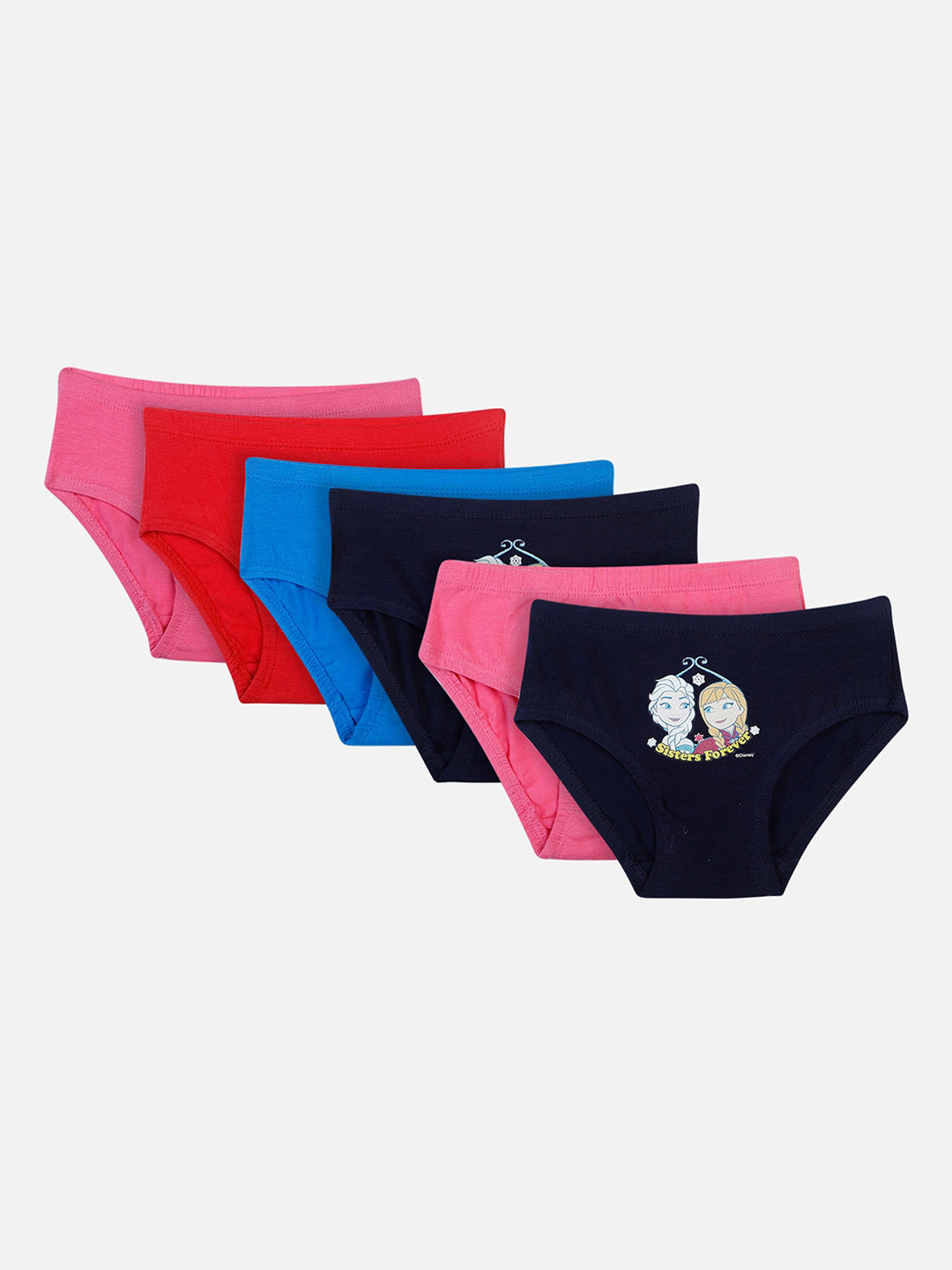 Buy Bodycare Girls Pack Of 6 Assorted Frozen Printed Hipster Briefs ...