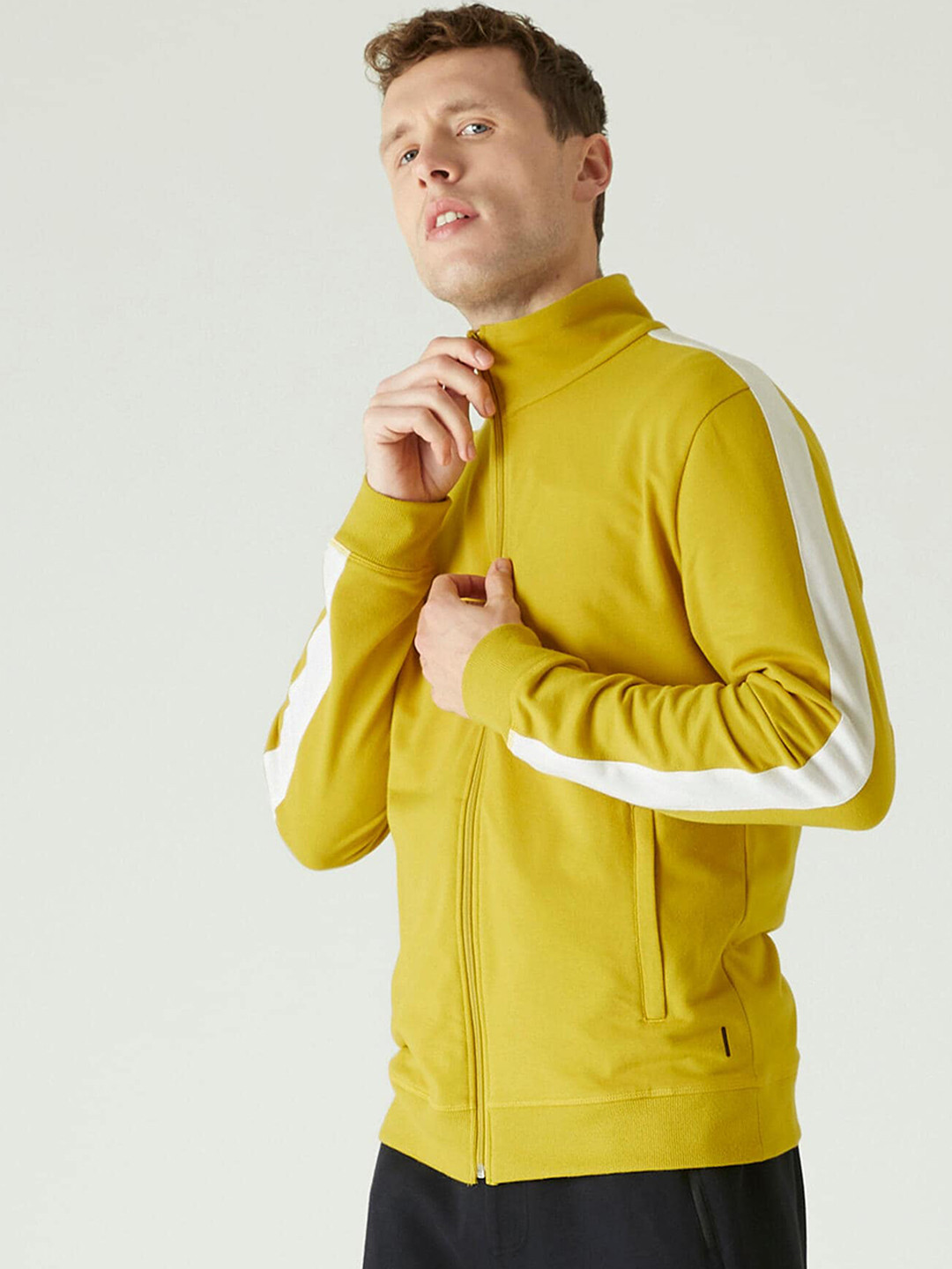 Buy NYAMBA By Decathlon Men Yellow Solid Pilates Jacket - Jackets for ...