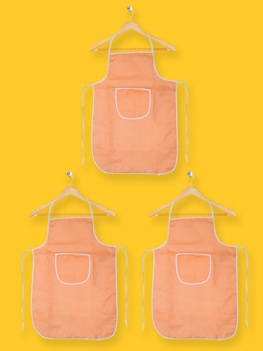 Buy Kuber Industries Unisex Set Of 3 Peach Coloured & White Polka Dot ...