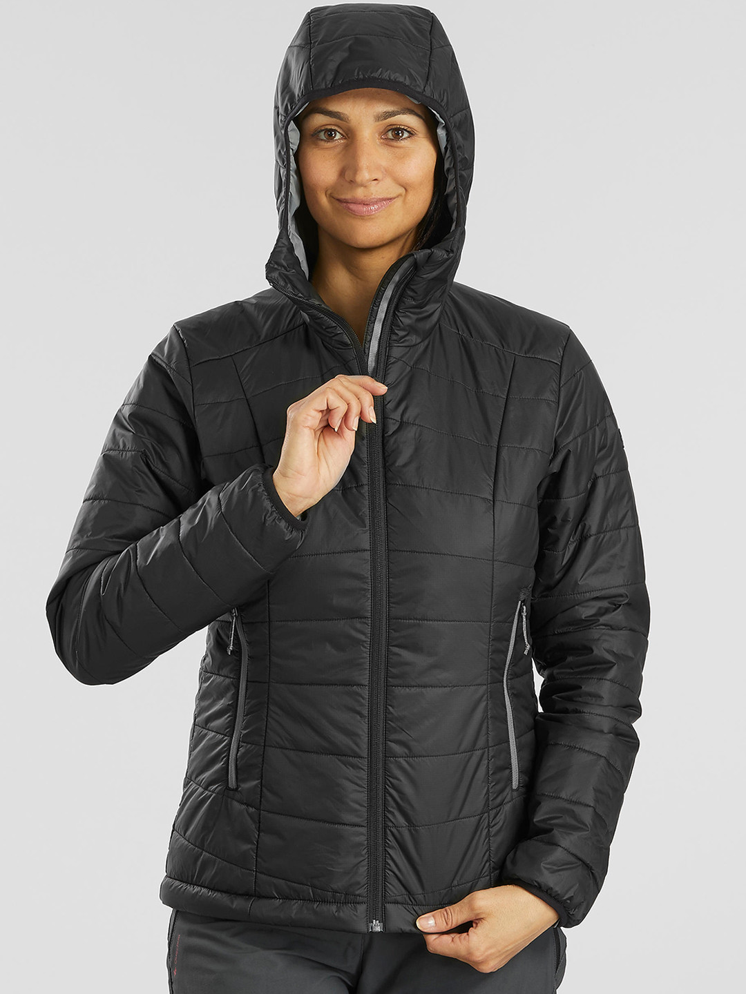 Buy FORCLAZ By Decathlon Women Black Solid Padded Jacket - Jackets for ...