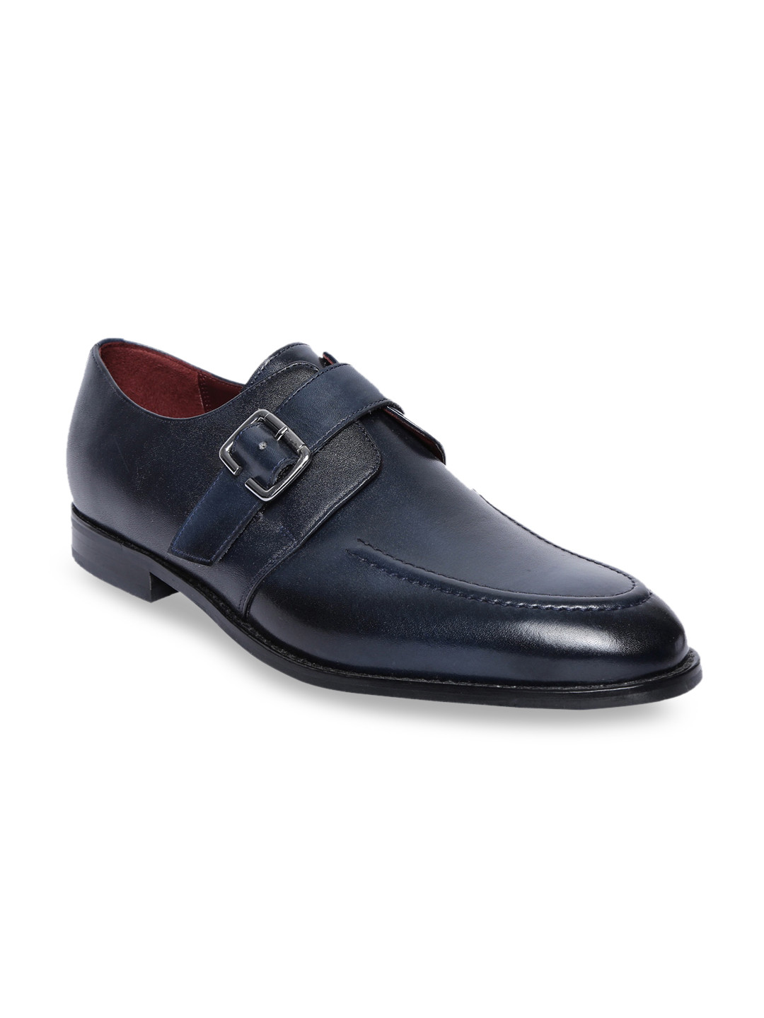 Buy Rare Rabbit Men Navy Blue Formal Leather Loafers - Formal Shoes for ...