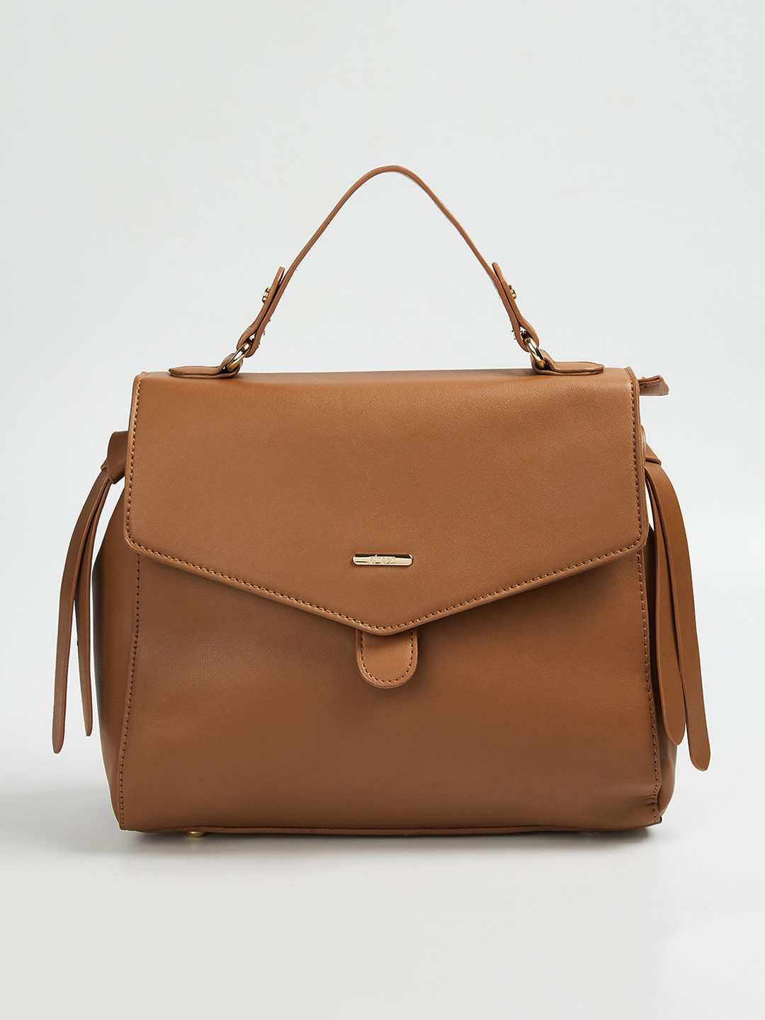 Buy Ginger By Lifestyle Brown Solid Satchel - Handbags for Women ...