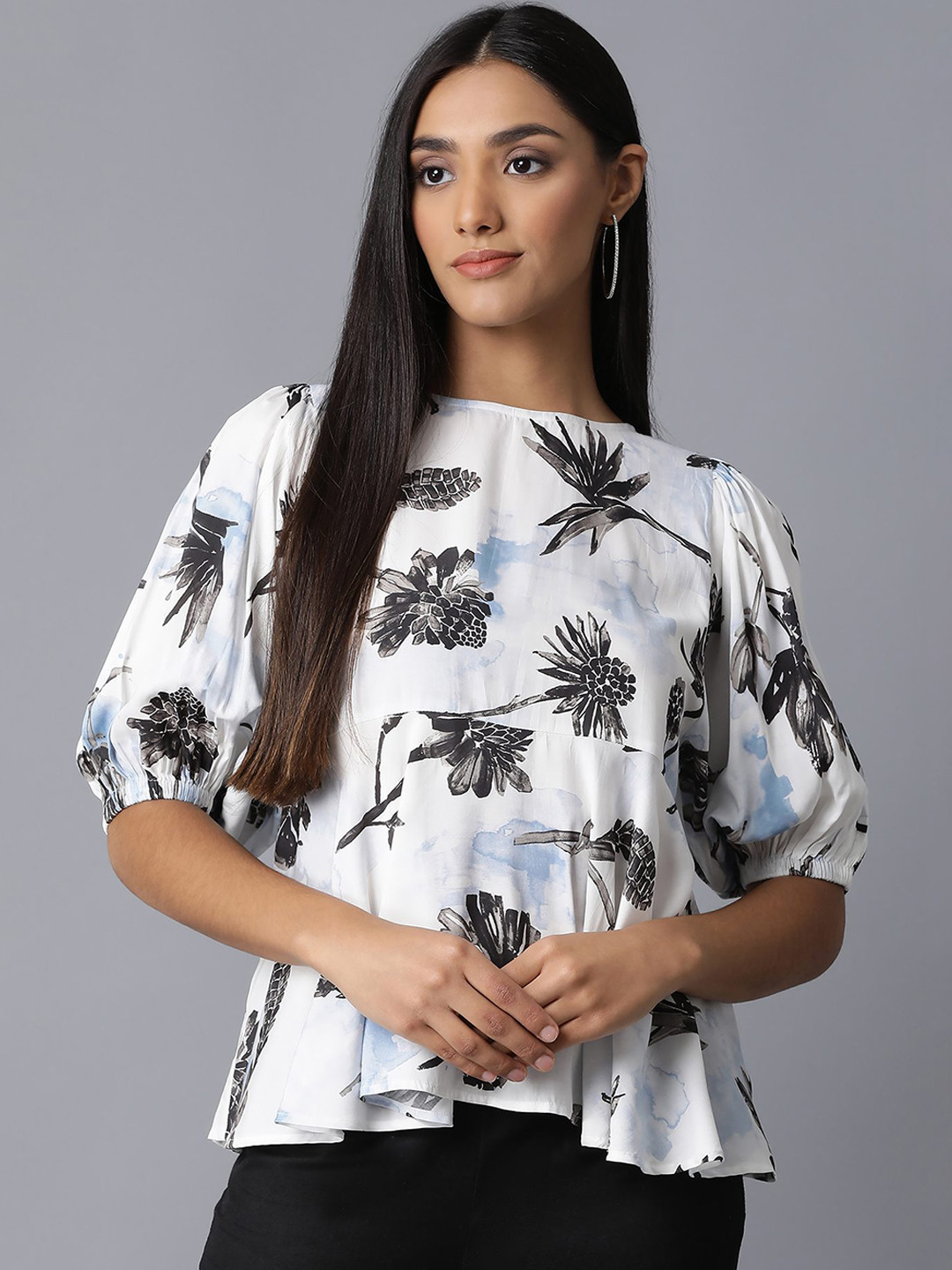Buy W Women Off White Printed A Line Top - Tops for Women 13952810 | Myntra