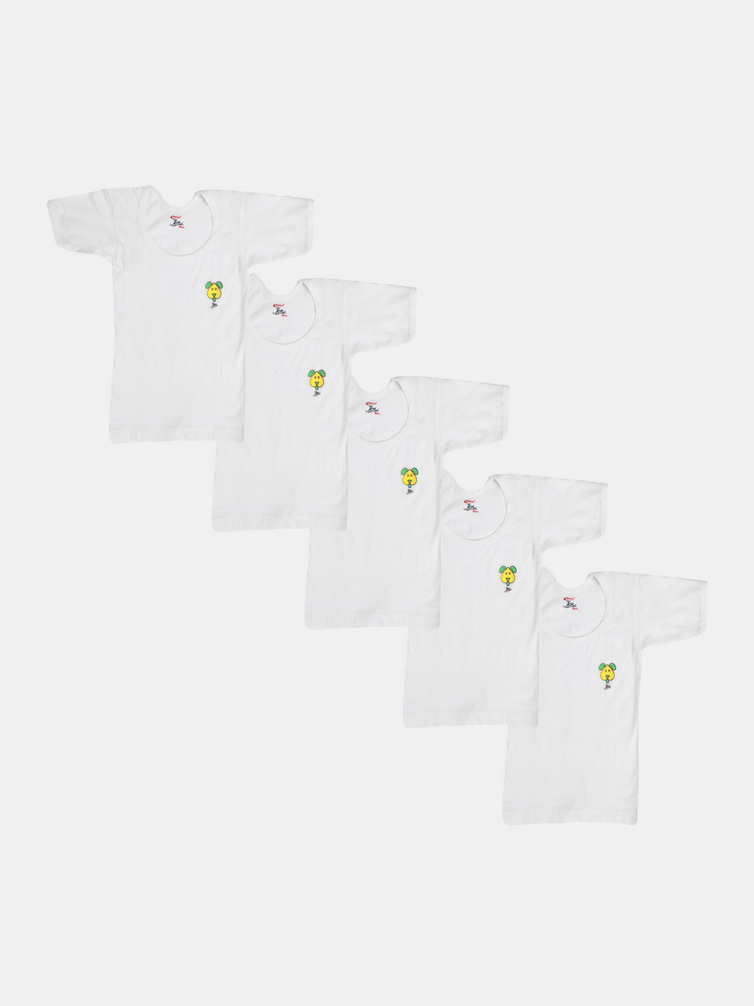 Buy Rupa Jon Boys Pack Of 5 White Solid Innerwear Vests - Innerwear ...