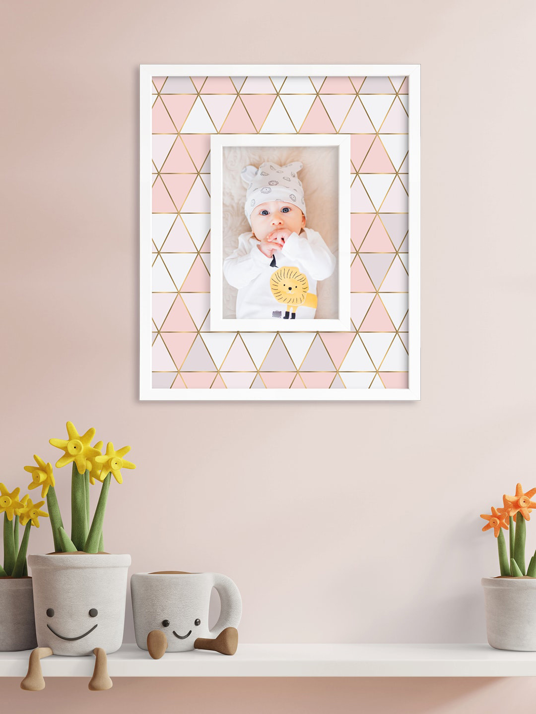 Buy RANDOM White & Pink Printed Wall Photo Frame - Photo Frames for ...