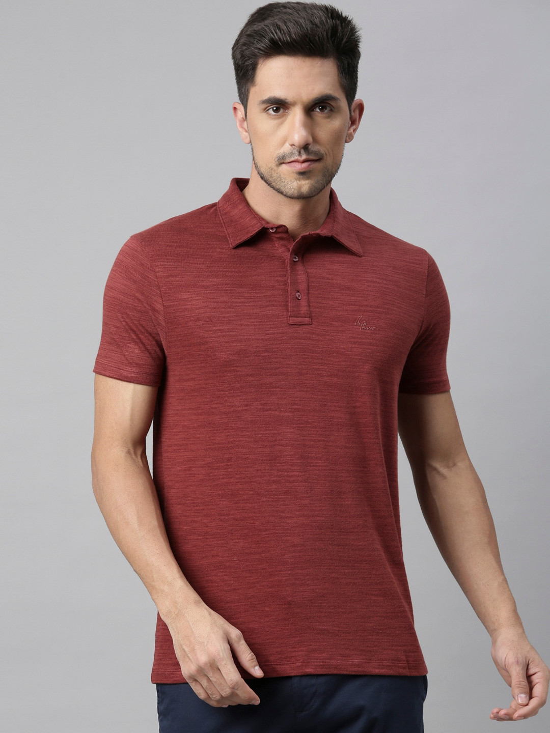 Buy RARE RABBIT Men Rings 4 Slim Fit Solid Polo Collar T Shirt ...