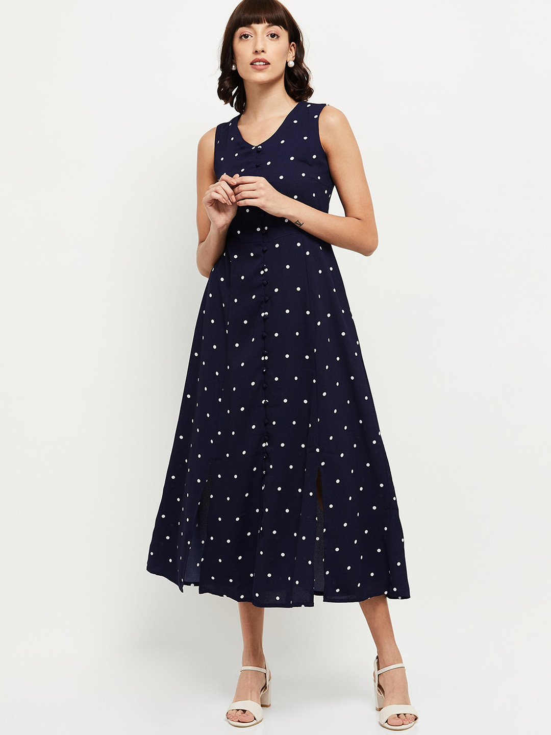 Buy Max Women Blue Printed A Line Dress - Dresses for Women 13967230 ...